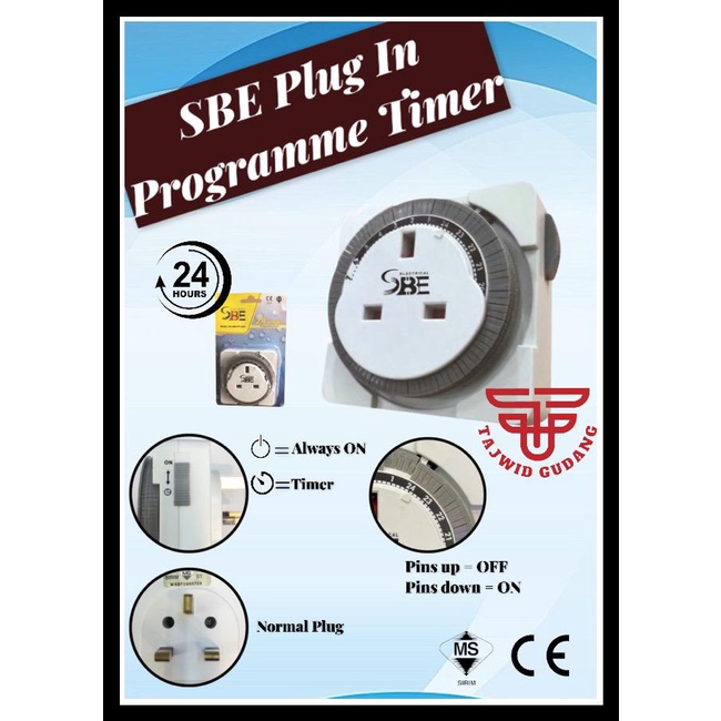 PLUG IN TIMER 13AMP Plug Mechanical Theben Analog / 24HOURS PROGRAMME ...