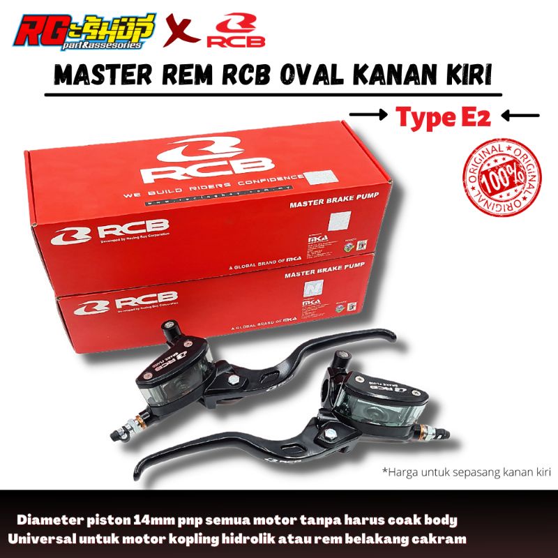 Right brake master RCB racing boy oval E2 14mm nmax ADV Vario 160 PCX ...