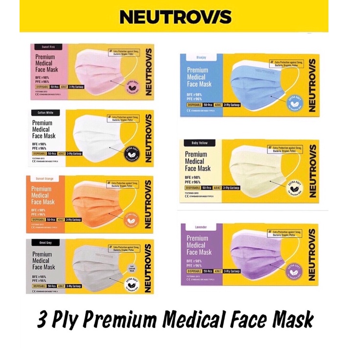 **Ready Stock** NEUTROVIS Adult 3ply Premium Medical Face Mask 50pcs ...