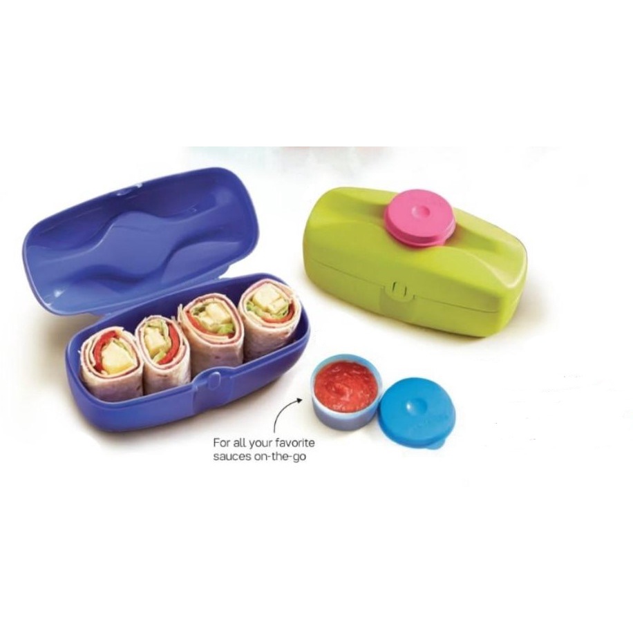 Tupperware Snack Buddy Lunch Box with Sauce Box ( Smidget ) | Shopee ...