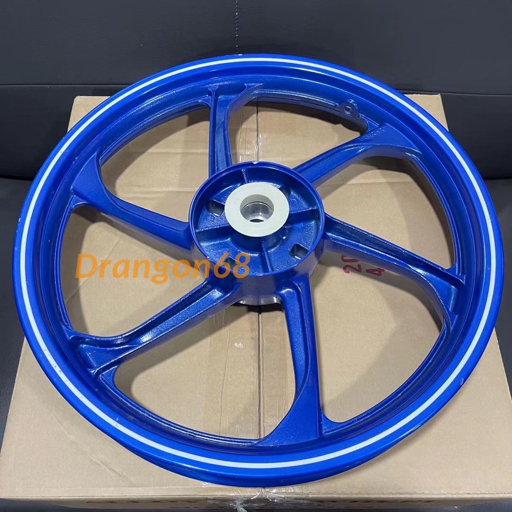 100% ORIGINAL YAMAHA 5XK Y125ZR Y125Z Sportrim Cast Wheel Sport Rim Sport Rim 6 Batang (Blue ...