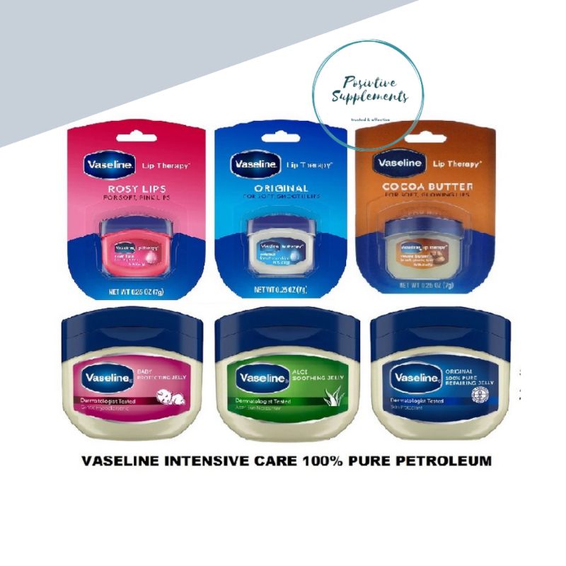 VASELINE INTENSIVE CARE 100% PURE PETROLEUM JELLY ( 50G / 100ML / ALOE 50ML / BABY 50ML / 250ML ...
