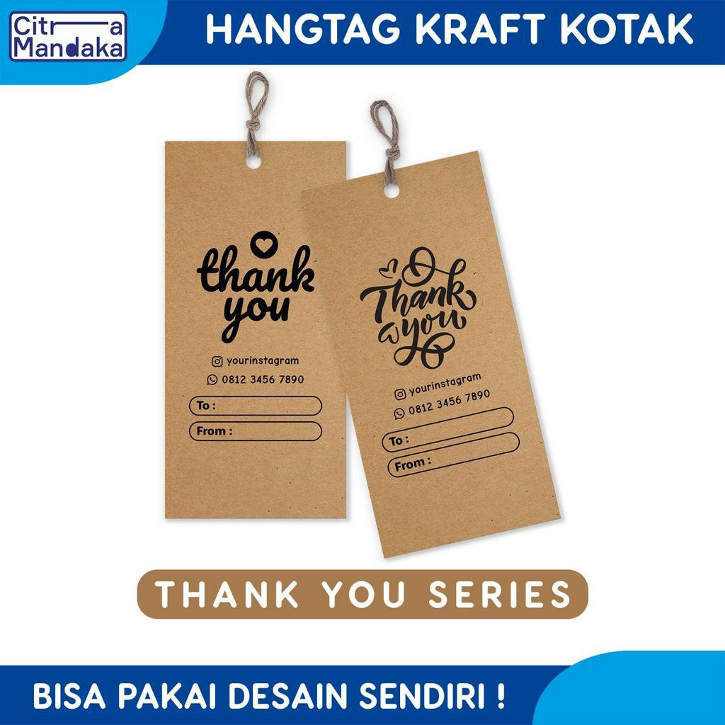 Hang Tag Thank You Custom Kraft Paper 1-sided Thank You Series Thank ...