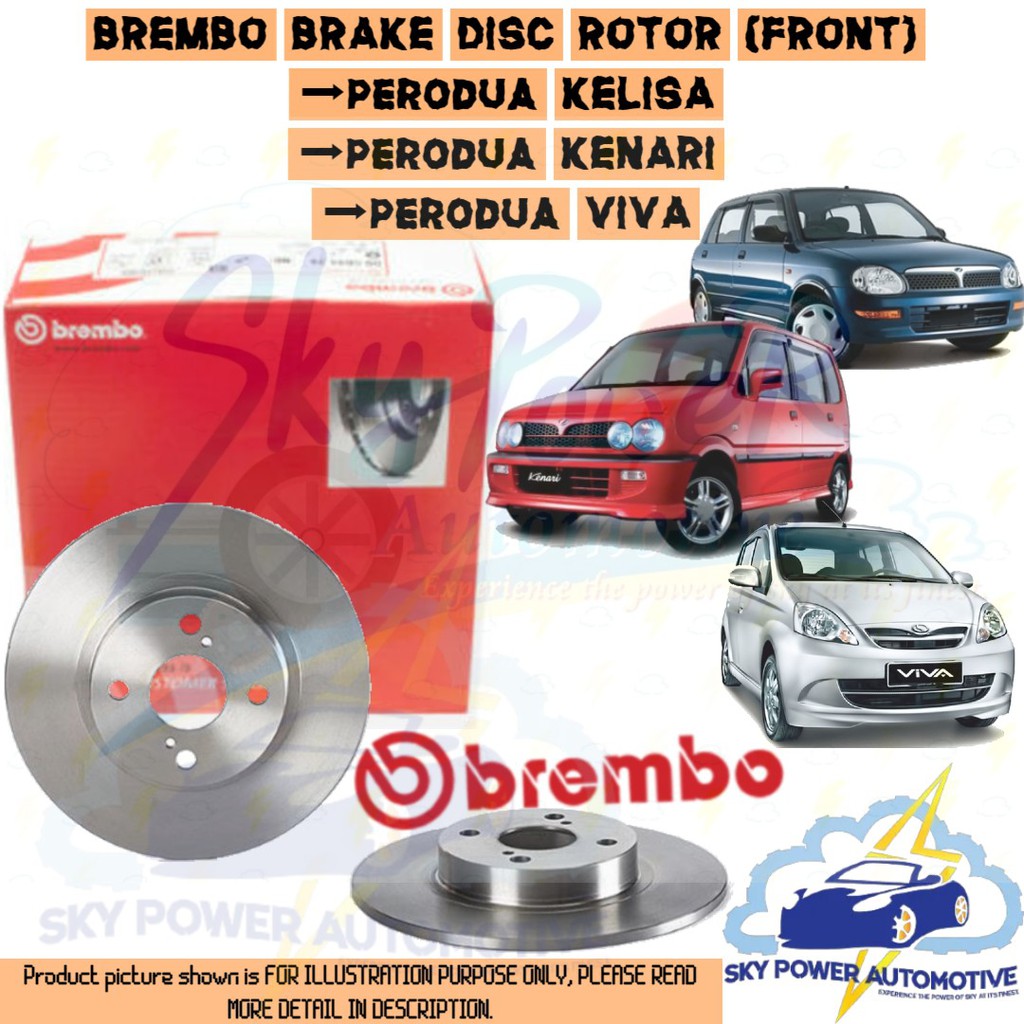 BREMBO PERODUA KELISA / PERODUA KENARI / PERODUA VIVA BRAKE DISC ROTOR ...