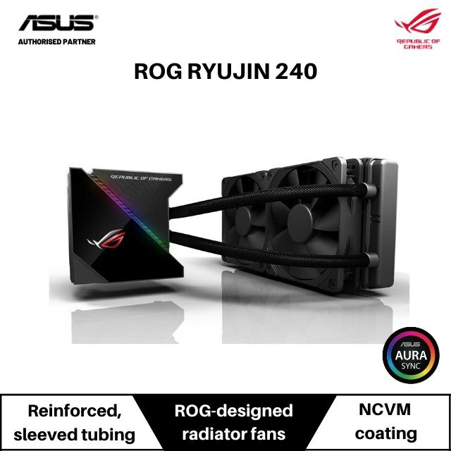 ASUS ROG Ryujin 240 all-in-one liquid CPU cooler with LiveDash color ...