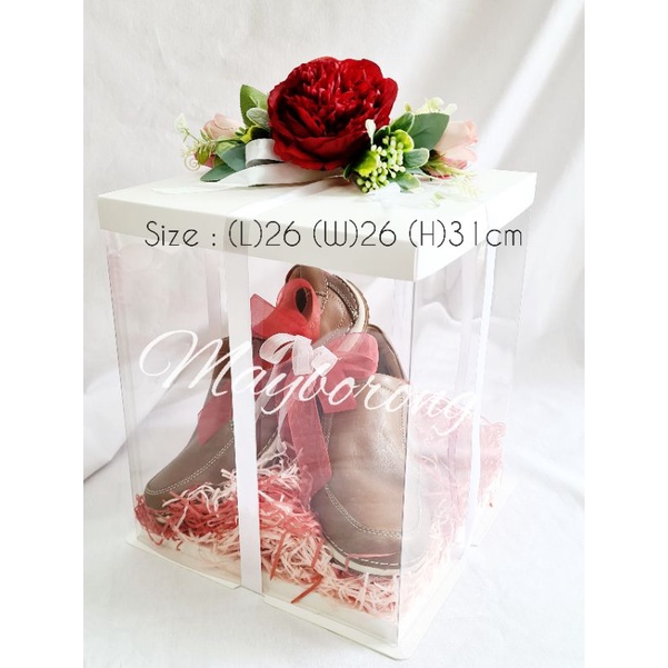 Kotak Hantaran Transparent Clear Gift Box Cake Box Kotak Kek Kotak ...