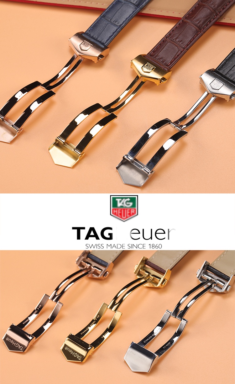 For TAG Heuer Strap 20mm 22mm 24mm Leather Strap For TAG Heuer Folding ...