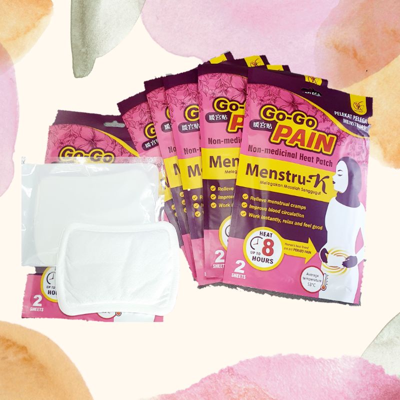 Period Pain Go-Go Pain Menstru-K Non Medicinal Heat Patch / Senggugut ...