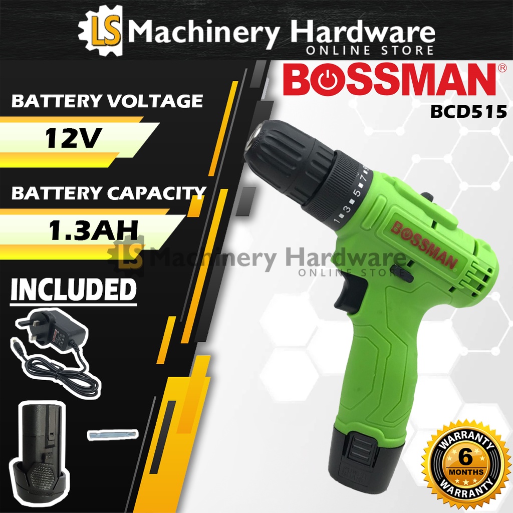 BOSSMAN 12V Lithium-lon Cordless Drill Battery Drill Driver BCD515 - 2 ...
