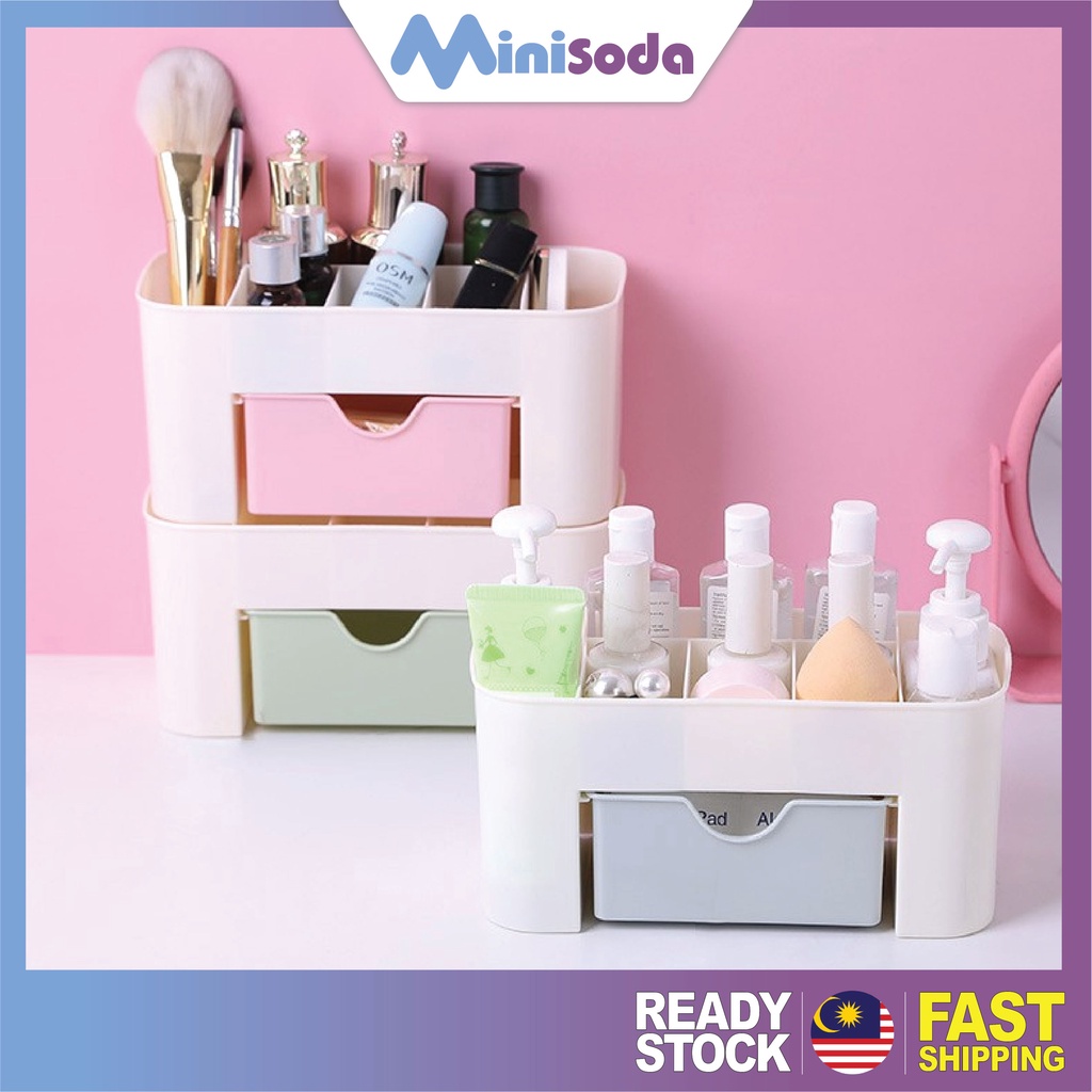 Nordic Cosmetic Shelf Makeup Storage Box Organizer Desk Make Up Rack ...