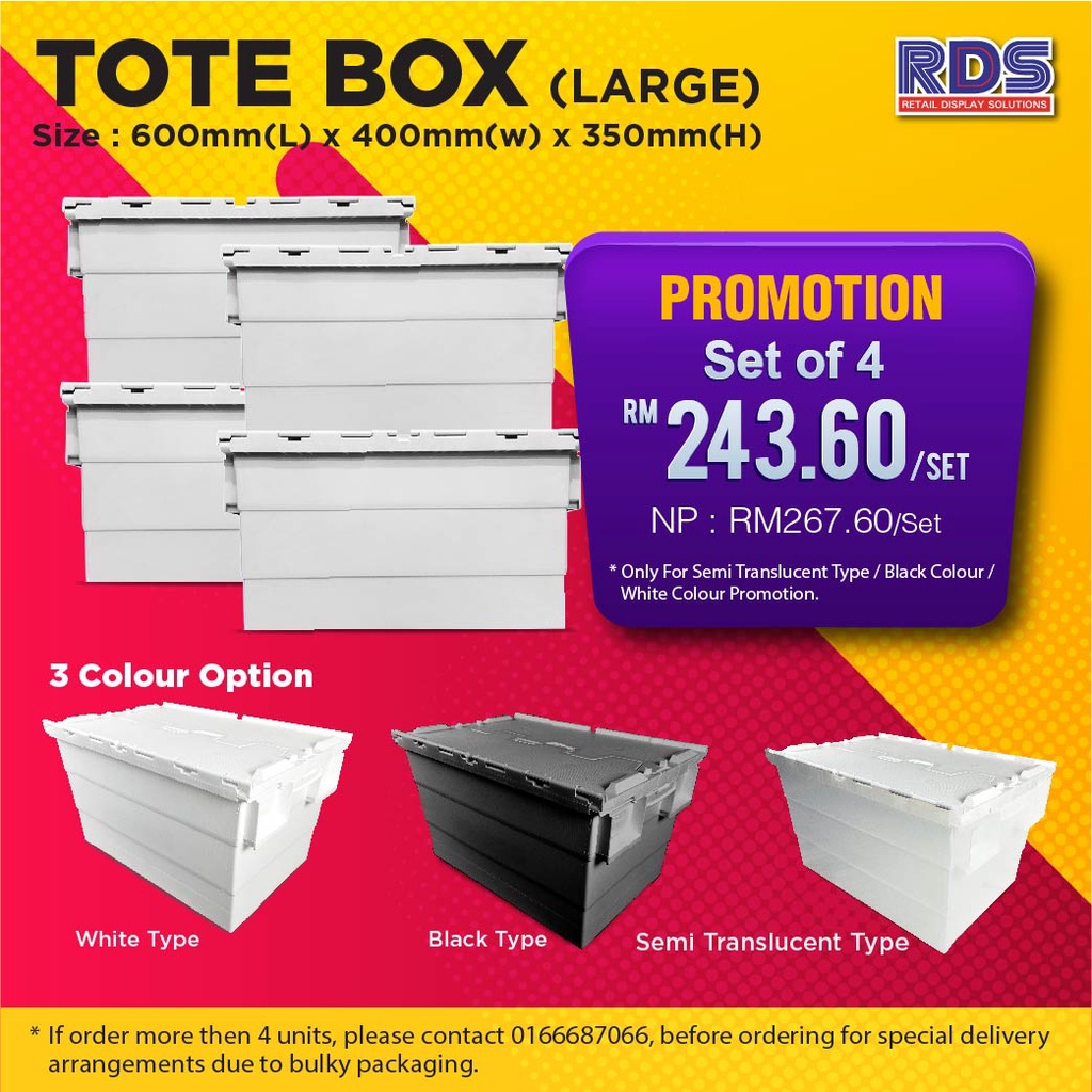 [SHIPPING SAVER TIP] [SET OF 4] Security Tote Box Multipurpose Good ...