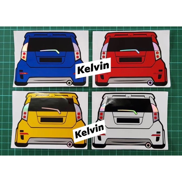 Perodua Myvi SE (Car Rear Boot Shape Designs) Overlapping Reflective ...