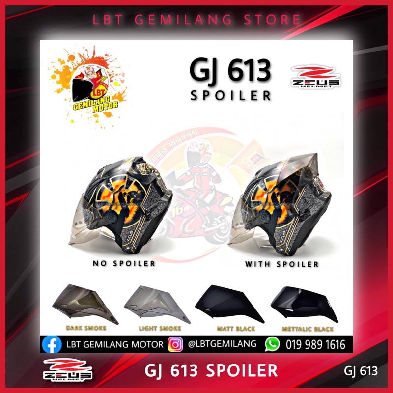 ZEUS Helmets Spoiler GJ-613 [ORIGINAL BY ZEUS] | Shopee Malaysia