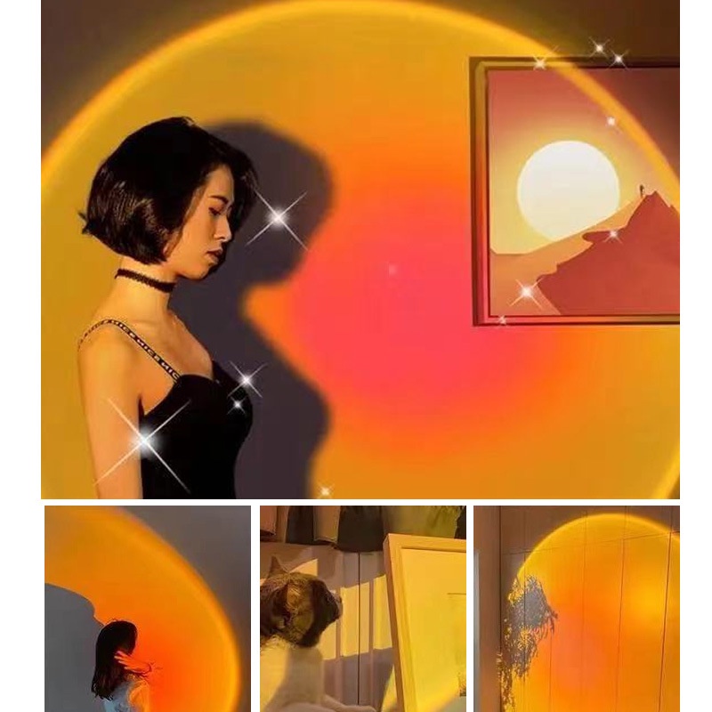 USB Rainbow Sunset Lamp Sunset projection photography atmosphere sense ...