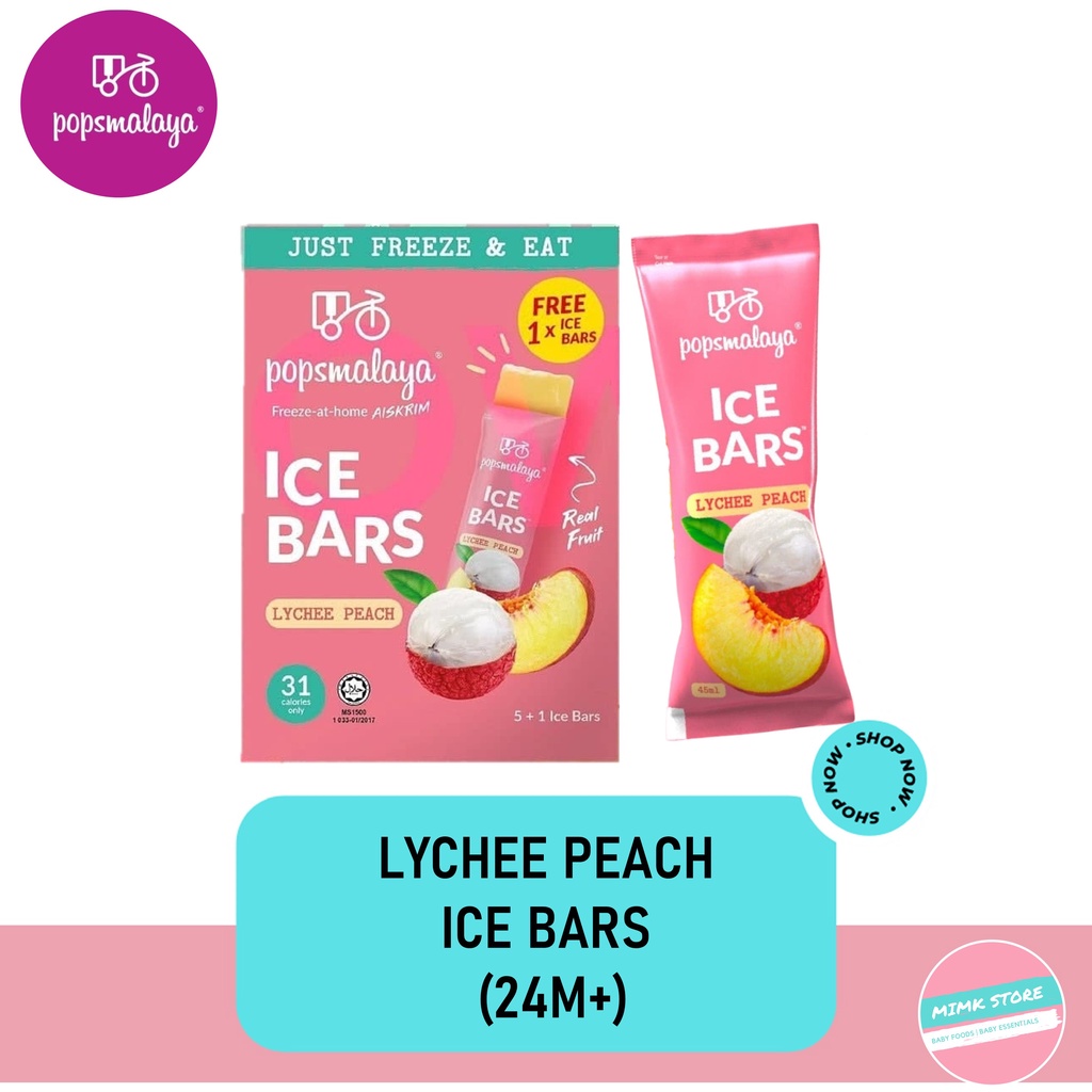 Pops Malaya Ice Bars Lychee Peach Ice Cream Freeze At Home | Shopee ...