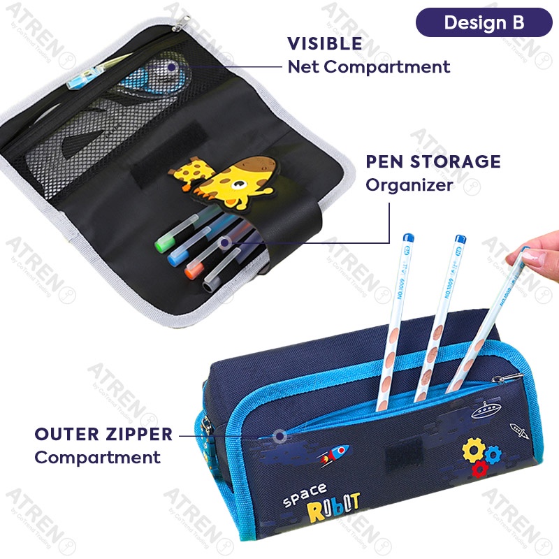 3D Pencil Box Kid School Detachable Stationery Hard Case Big Size ...