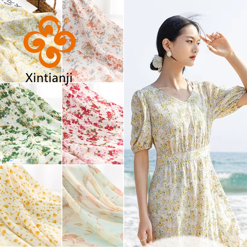 1 Meter Floral chiffon fabric diy For Sewing summer Dress And Skirts ...