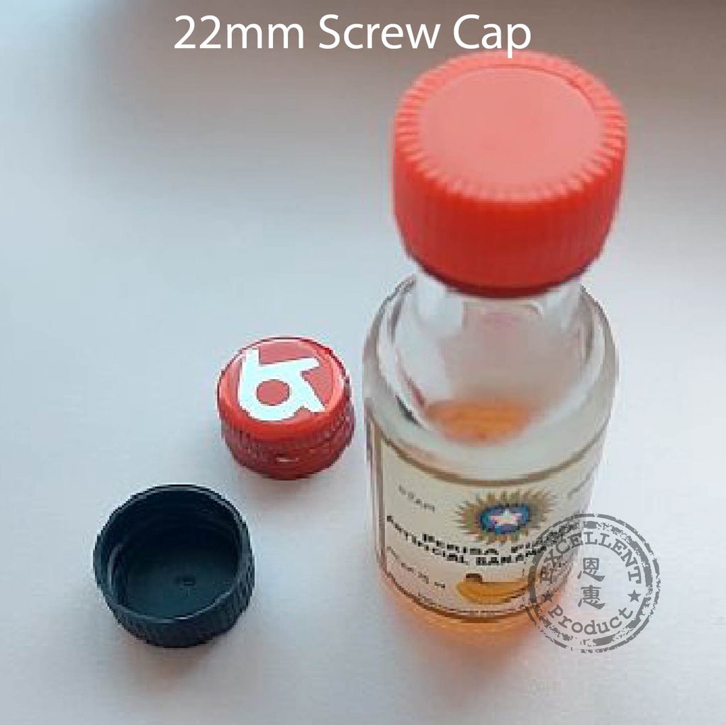 50/100PCS 22mm Red & Black bottle screw cap / tudung botol / penutup ...