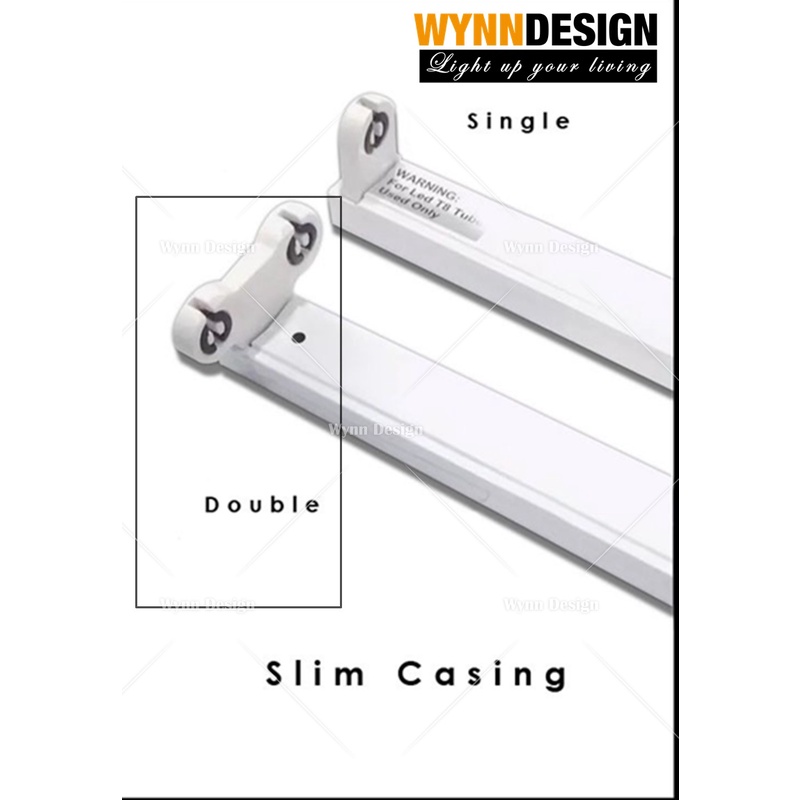 T8 4FT / 2FT LED Casing Tube Fitting Single / Double Fitting ...