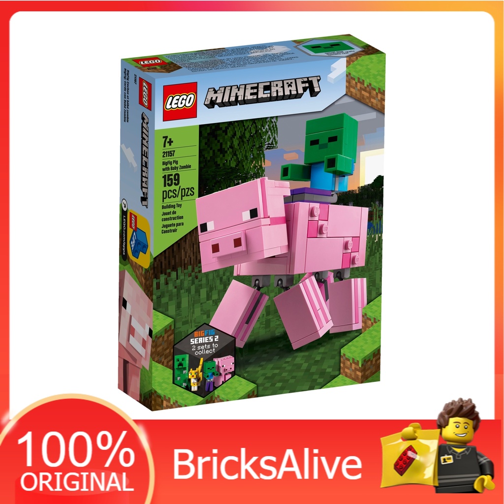 [BricksAlive] LEGO MINECRAFT BIGFIG Pig with Baby Zombie (21157 ...