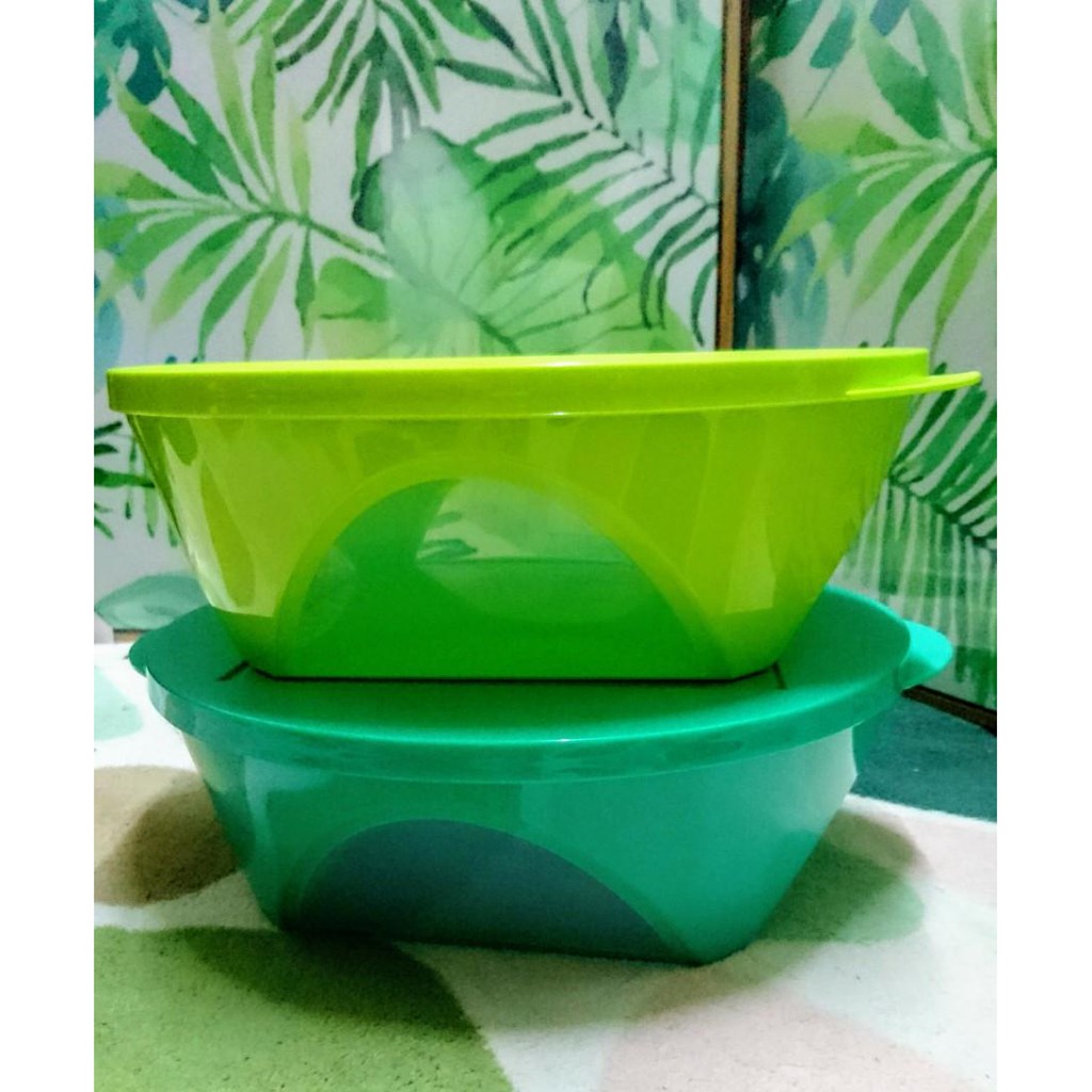 ⭐tinggal HIJAU MUDA 2PCS⭐TUPPERWARE EMERALD DINING BOWL 2.5L (2PC ...