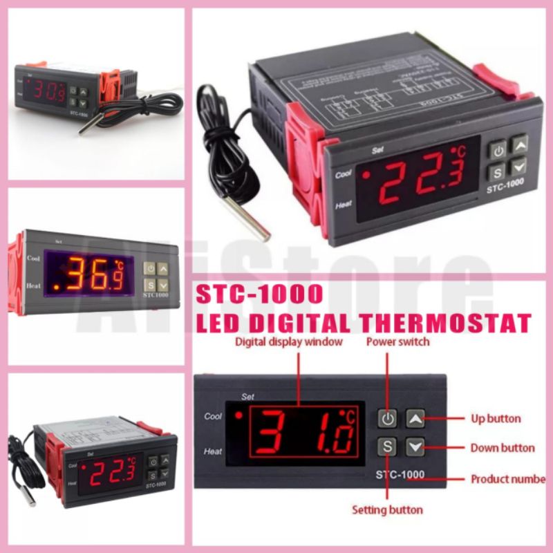ALi STC-1000 LED Digital Thermostat Incubator Temperature Controller Thermoregulator Relay ...