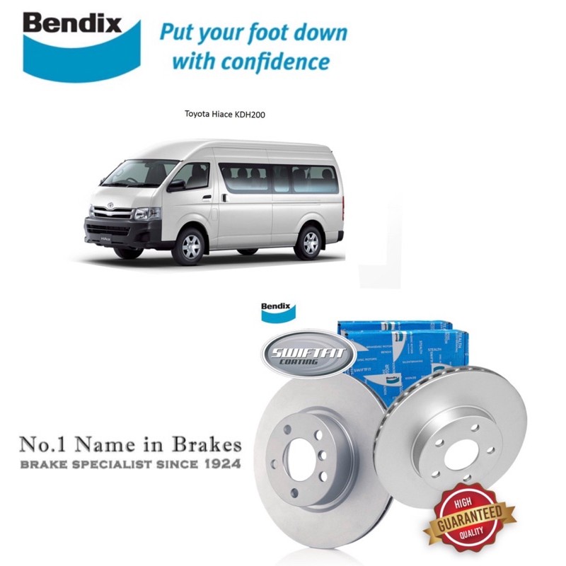 Original Bendix Swiftfit BR2732 Front Disc Rotor - Toyota Hiace KDH200 ...