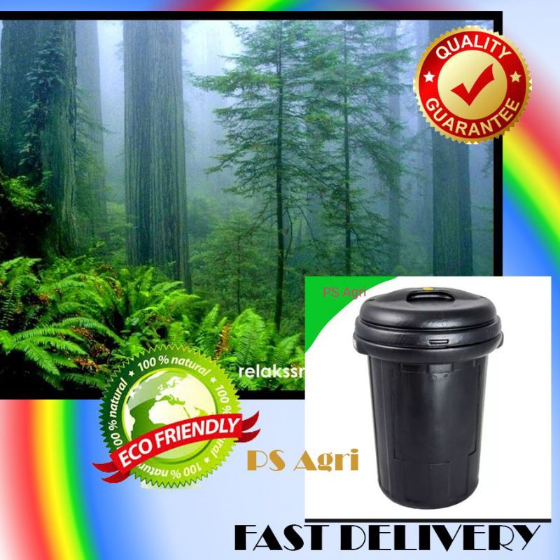 70 litre Fiber Garbage Dustbin Trash Pail With Cover / Tong Sampah | Shopee Malaysia