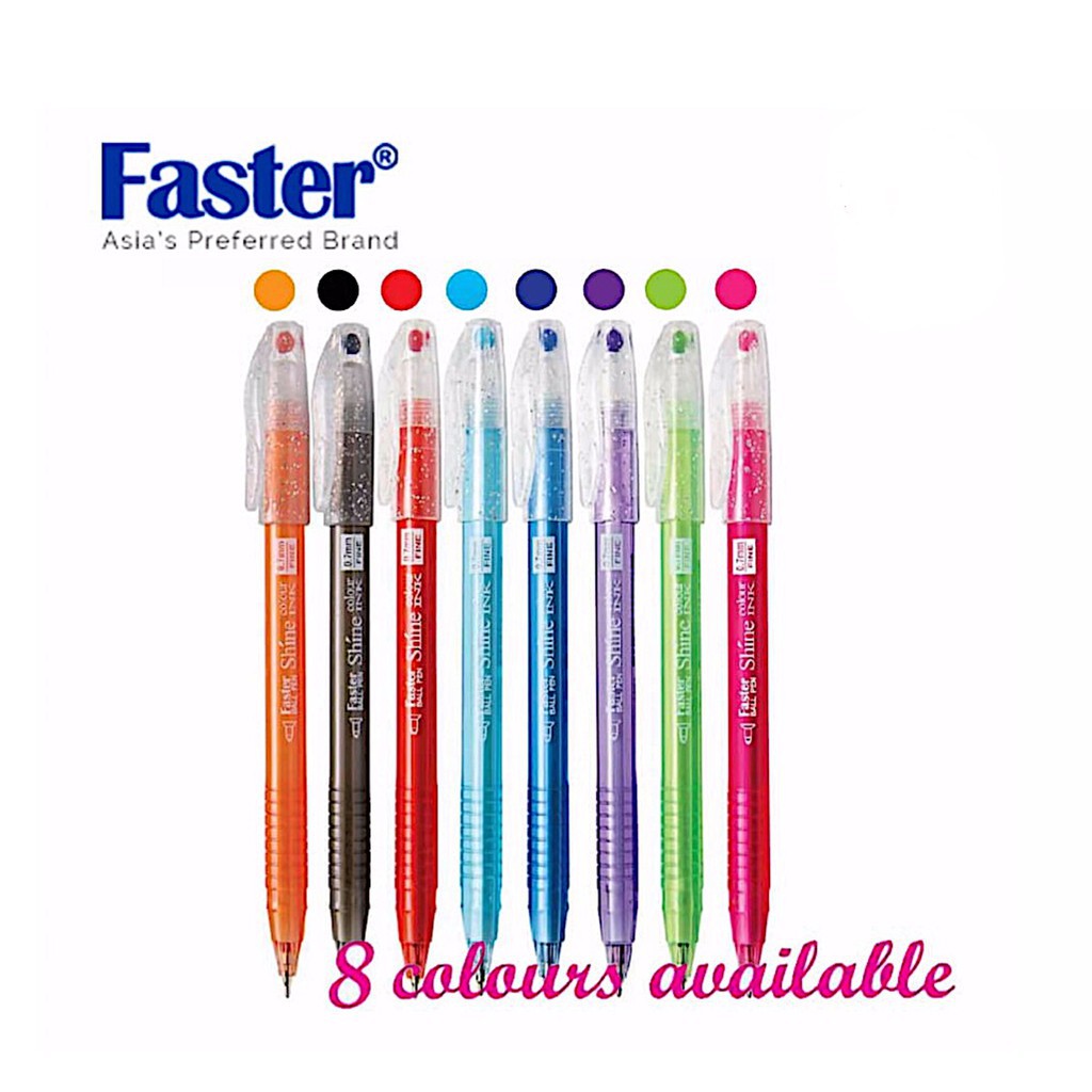 Faster CX1076 Ball Pen (Black/Blue/Red/Orange/Pink/Green/Sky Blue ...