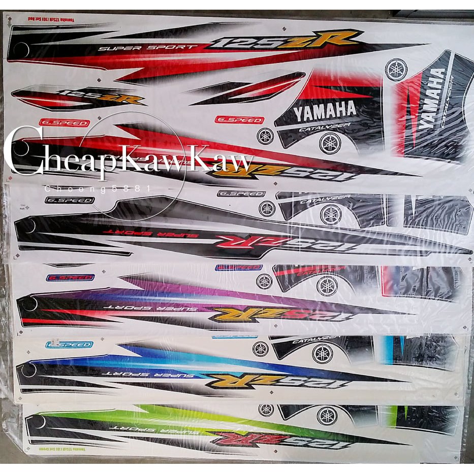 YAMAHA Y125 Y125Z 125Z Y125ZR Body Cover Stripe Sticker ( 10 ) Red ...