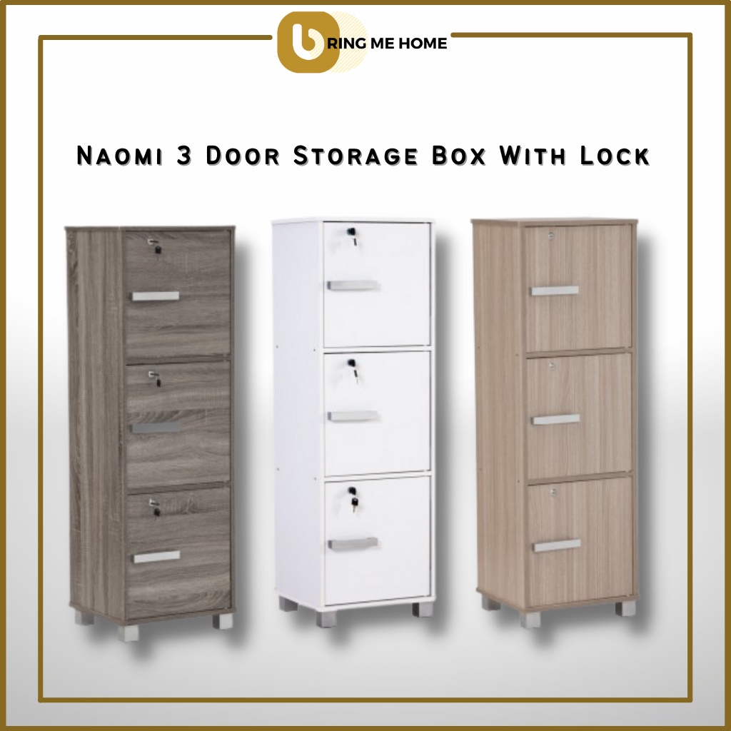 NAOMI 3 Door Locker Cabinet Locker Office Cabinet File Cabinet Wardrobe ...