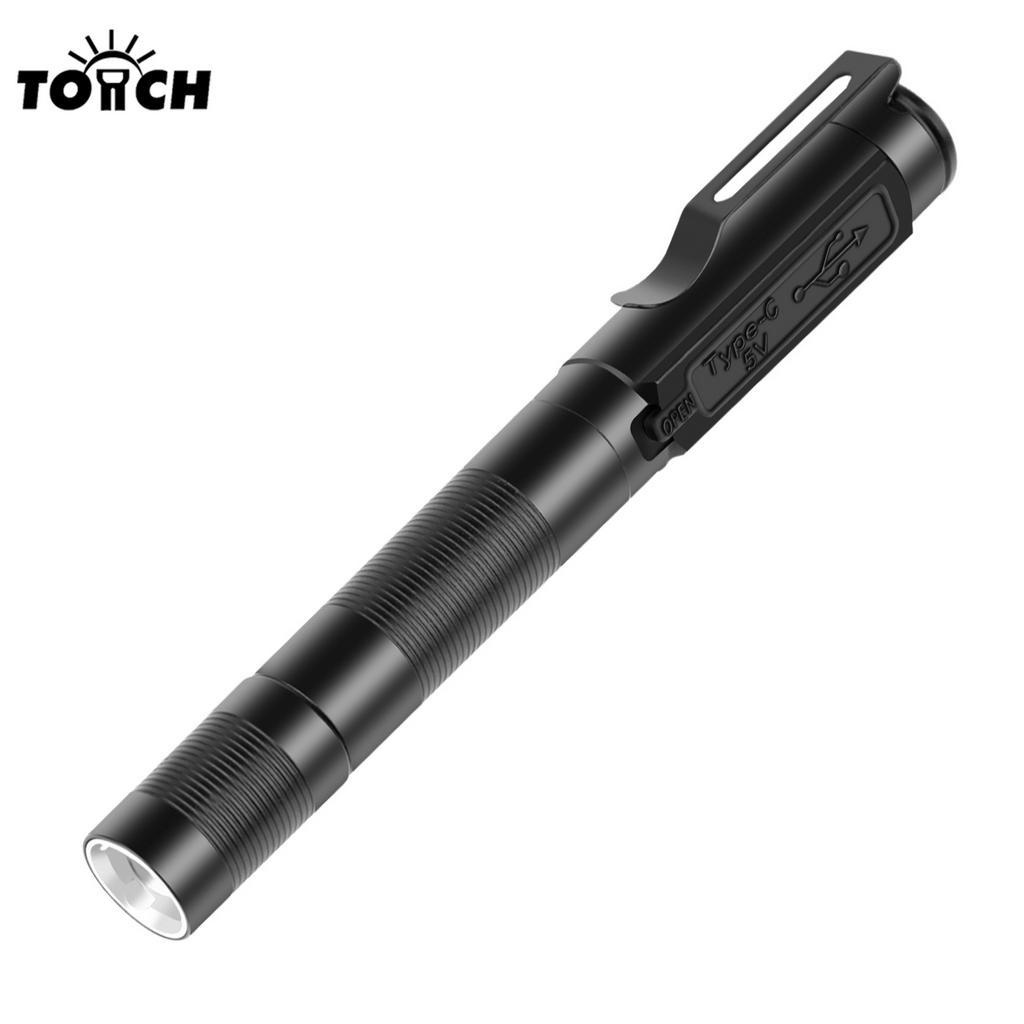 Portable aluminum alloy strong light LED pen light mini outdoor USB ...