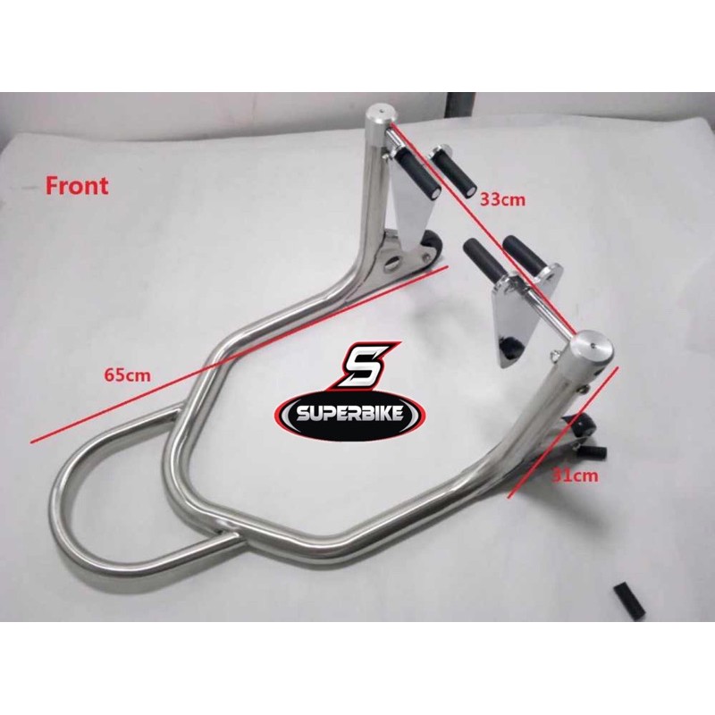 FRONT FORK BOBBIN PADDOCK STAND STAINLESS STEEL PADDOCK STAND REAR ...
