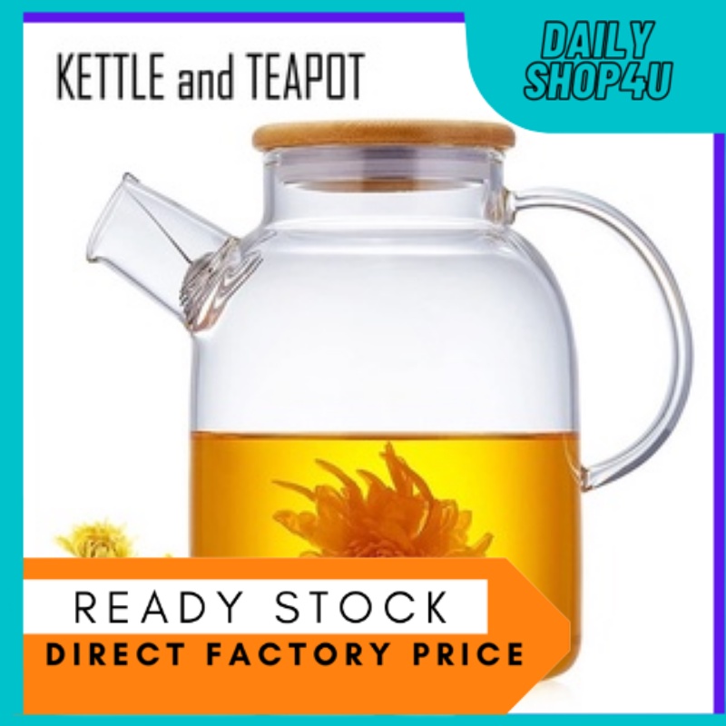 Glass Teapot Stove-top Kettle Heat Resistant - Teko Kaca Cerek Atas ...
