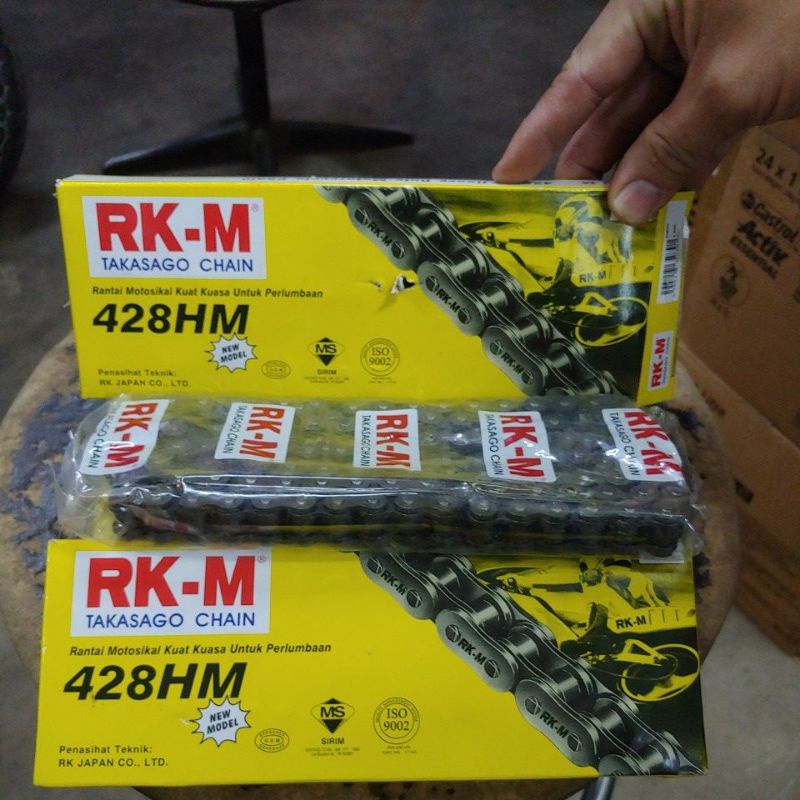 Rantai RK-M RKM chain 428H 428HM 140L Original High Quality tahan lasak ...