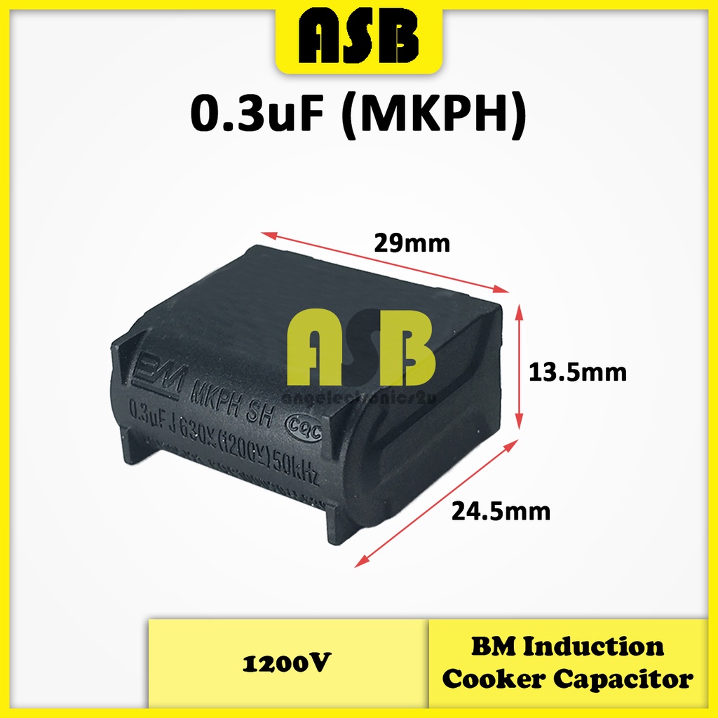 (1pc) BM Induction Cooker Capacitor ( MKPH / MKP-X2 ) ( 0.24uF / 0.27uF / 0.3uF / 2uF / 4uF ...