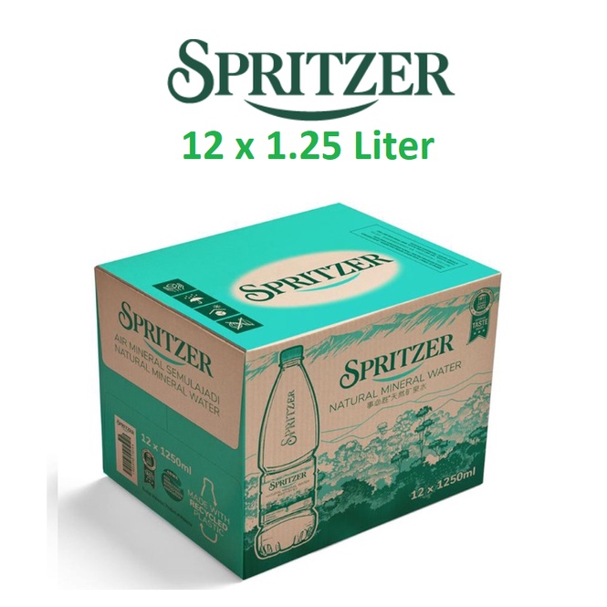 Spritzer Natural Mineral Water Bottle 12 x 1250ml (1.25Liter) | Shopee Malaysia