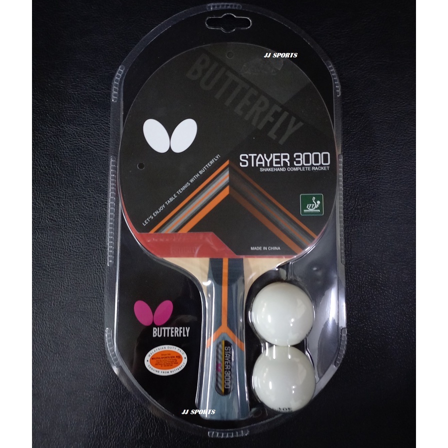 BUTTERFLY STAYER 3000 SHAKEHAND FL PING PONG BAT TABLE TENNIS RACKET ...