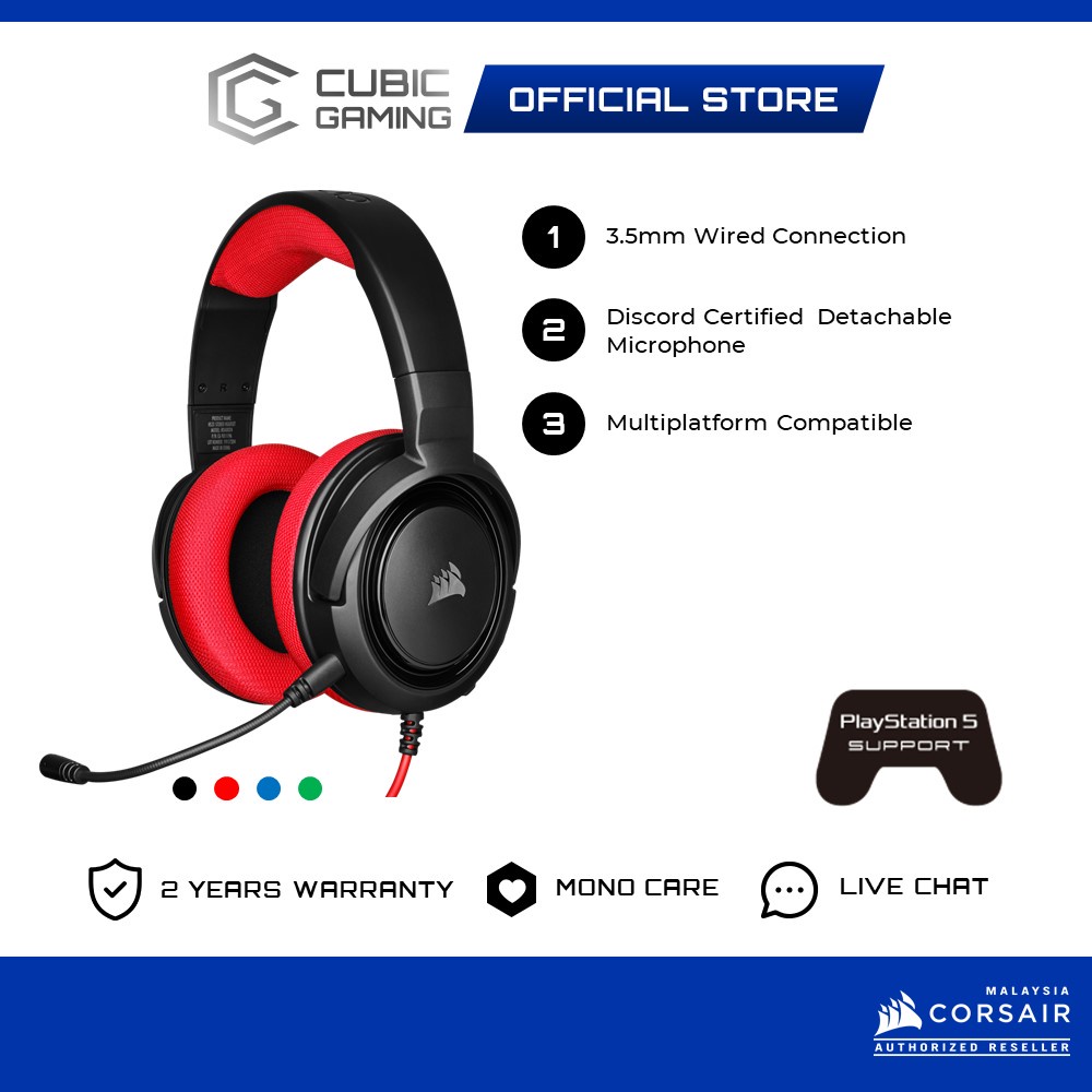 Corsair HS35 Surround v2 / HS35 Analog Stereo Gaming Headset For Xbox ...