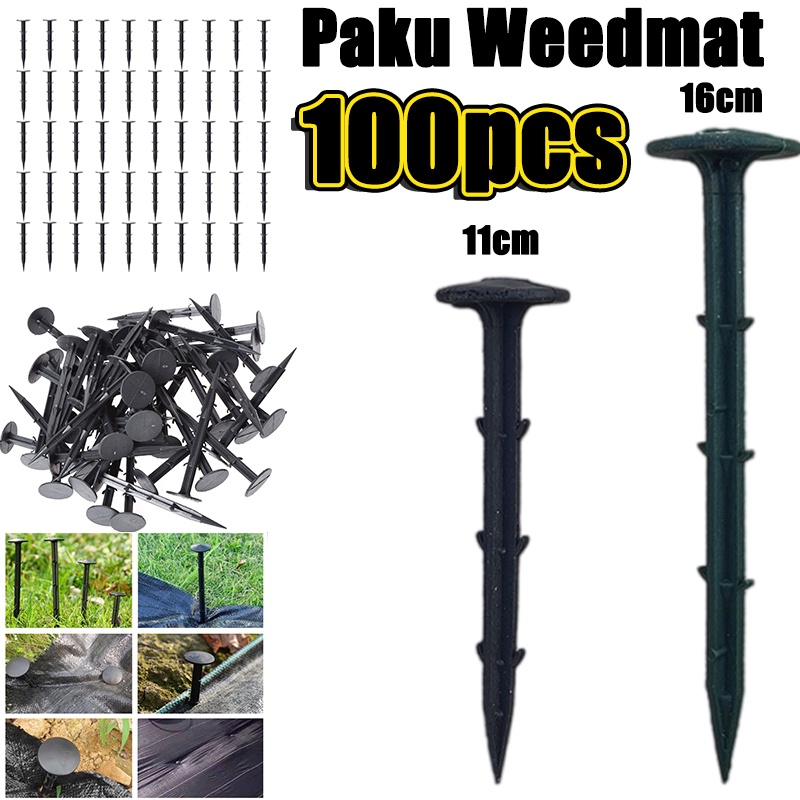 (Ready Stock) 11cm/16cm Paku WeedMat Black Plastic Weed Resistant Cloth ...