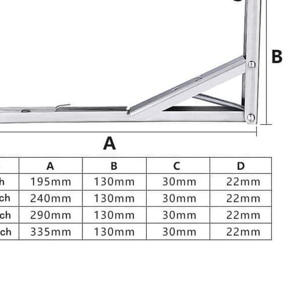 SIKU Stainless Steel Wall Folding Table Elbow Hinge Bracket 65kg 12 ...