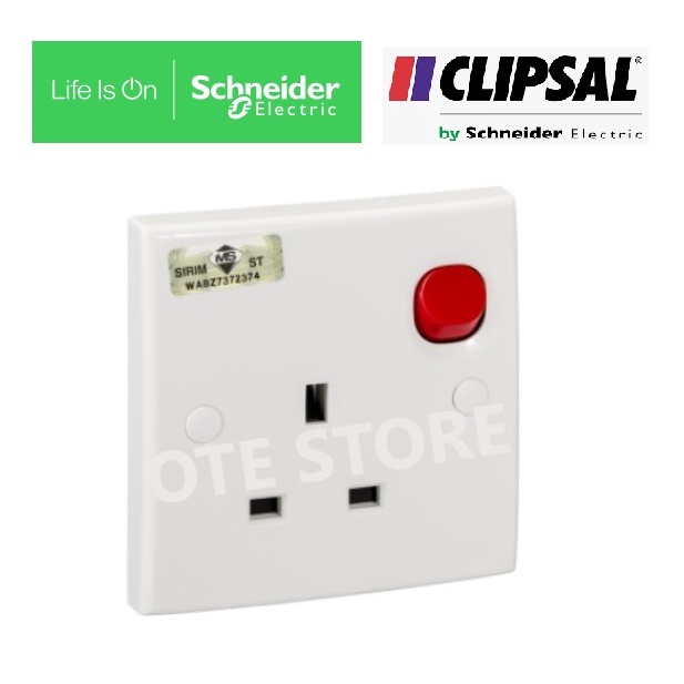 SCHNEIDER S-CLASSIC E15R_RD_WE_G11 13A SWITCH SOCKET (RED DOLLY) (SIRIM ...