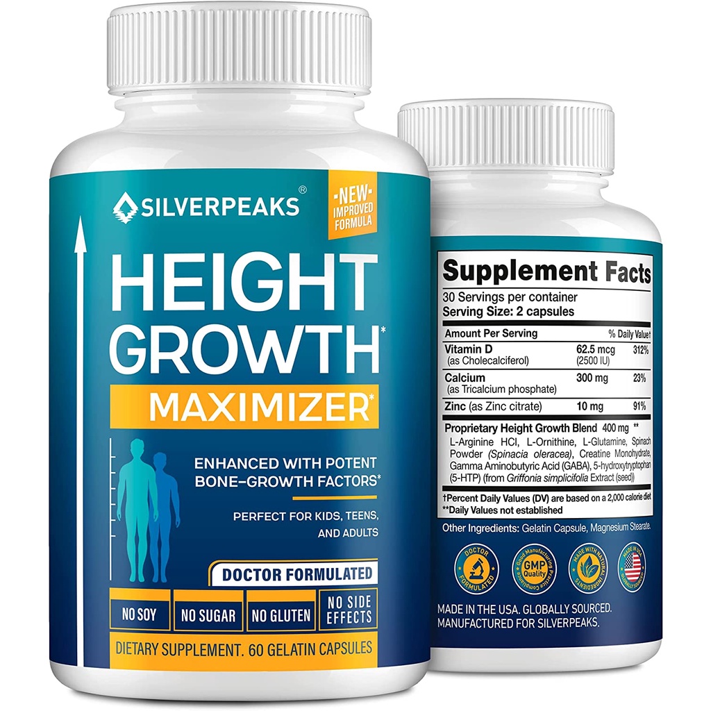 Height Growth Maximizer 60 Capsules - Natural Height Pills to Grow ...