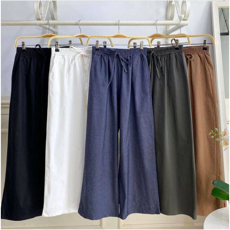 Luna Denim Cotton Pallazo | Shopee Malaysia