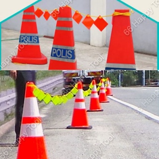 50m Orange/Green Reflective Delineator String Rope High Visibility ...