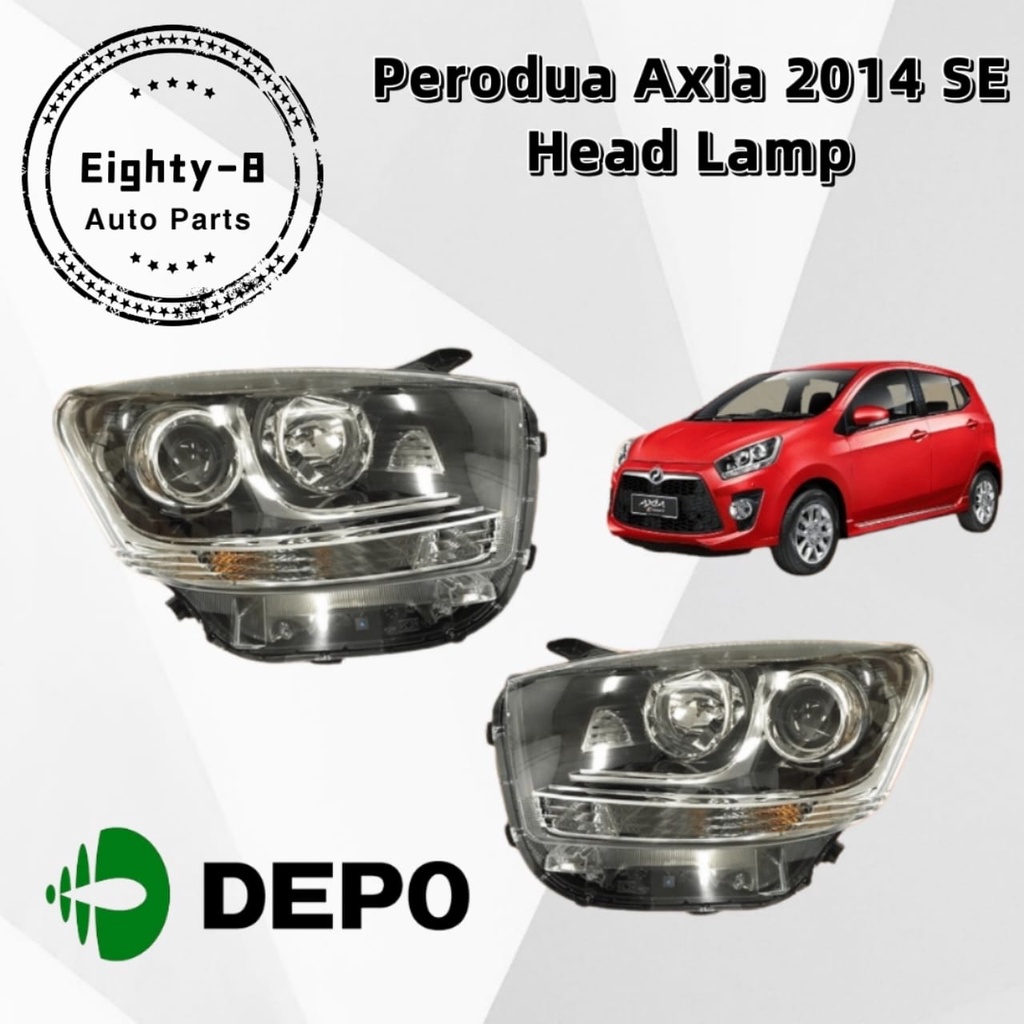 Perodua Axia 2014 SE 2016 G SPEC Head Lamp Projector Depo | Shopee Malaysia