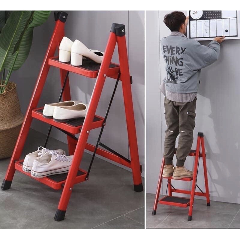 Foldable Three Storey Ladder Stair Staircase Tier Layer Storeys Step ...