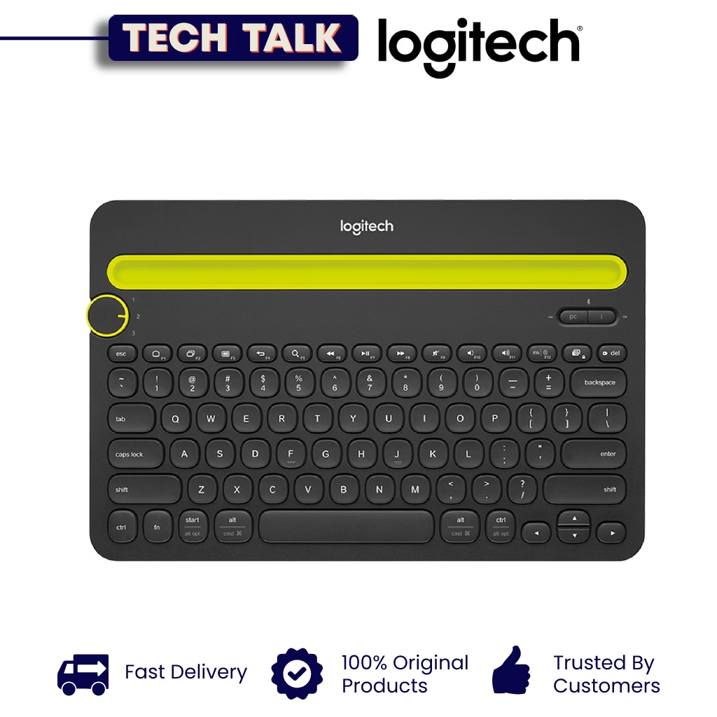 Logitech K480 Bluetooth Wireless Multi Device Keyboard Shopee Malaysia