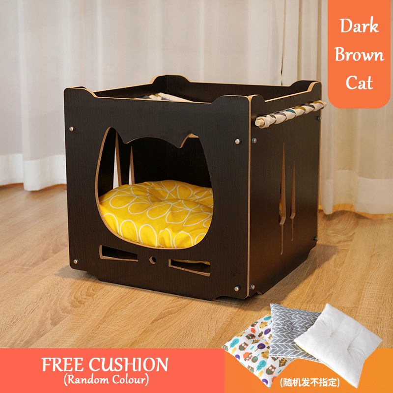 🔥READY STOCK🔥Cat House Cat Square Box Cat Wood Box Lego Cat House ...
