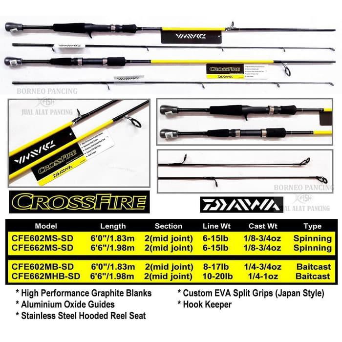 Daiwa Crossfire CFE Spinning and Bait Casting Rod Made in Vietnam | Shopee Malaysia
